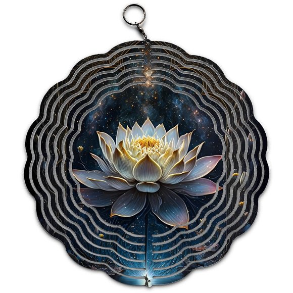 Design | Artistic Lotus Flower Design Wind Spinner With Swivel Hook ...